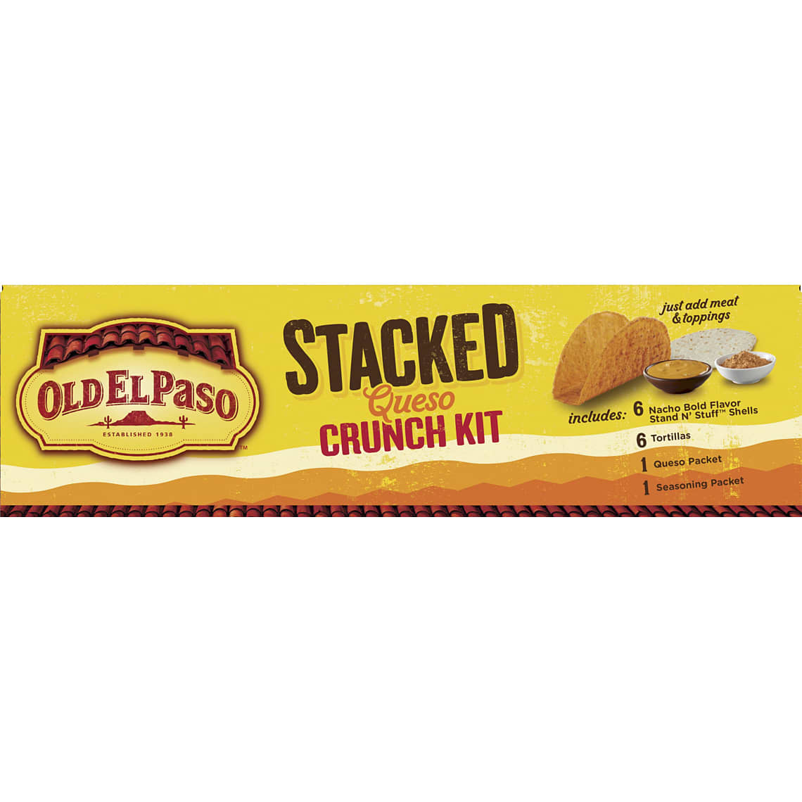 Old El Paso Stacked Queso Crunch Taco Kit, 6 Ct, 13.25 oz - Old El Paso
